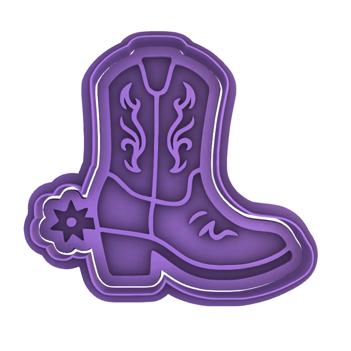 Cowboy Boot Cookie Cutter – Western Stamp with Star Spur