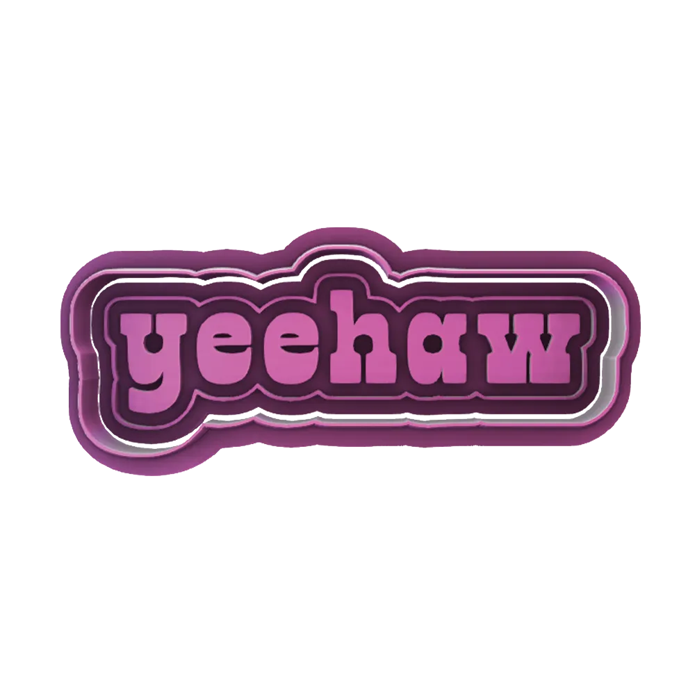 Yeehaw Cookie Cutter – Western Text Stamp for Party Cookies