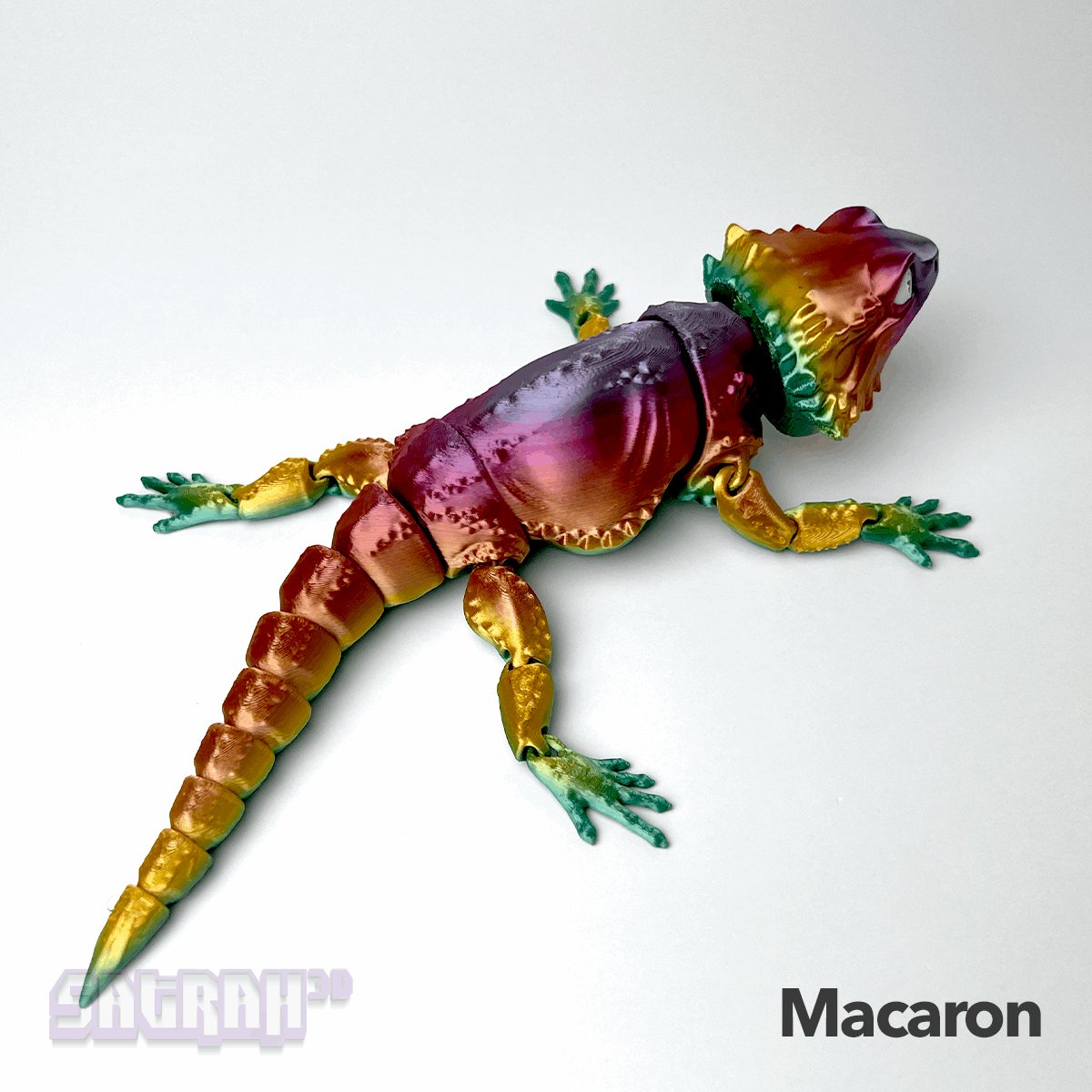 3D Printed Bearded Dragon Fidget Toy - Articulated & Lifelike | Satrah 3D