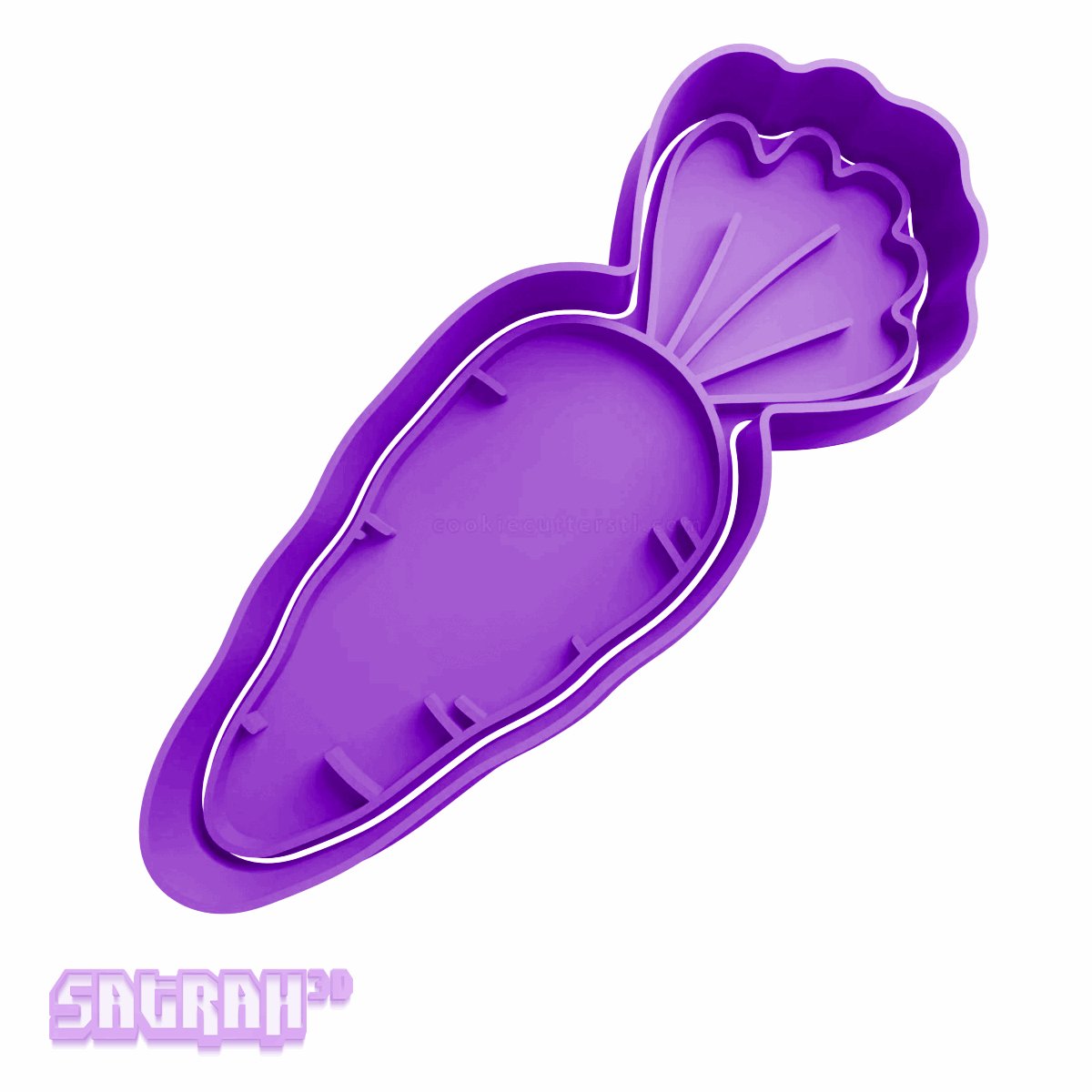 Carrot Cookie Cutter Style 2 | Satrah 3D