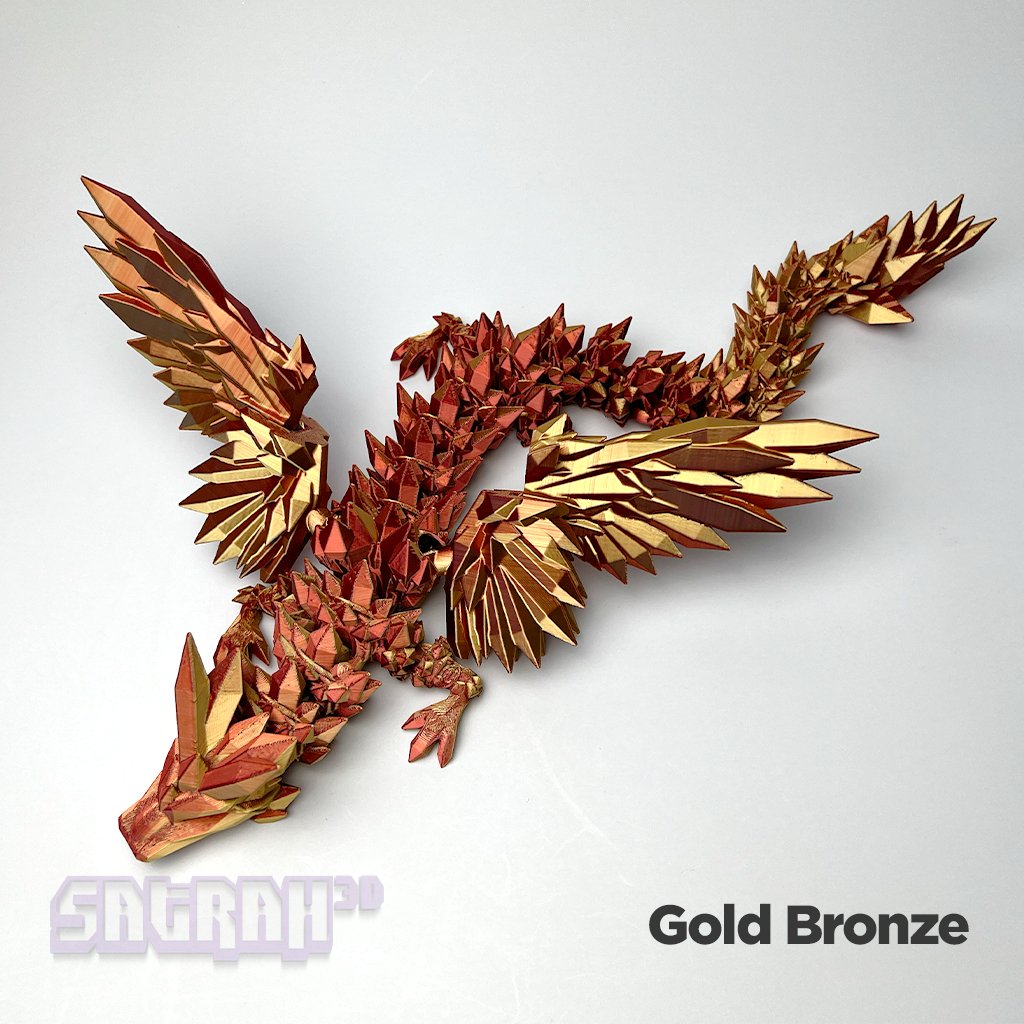 Crystal Wing Dragon | 3D Printed Articulated Dragon | Satrah 3D