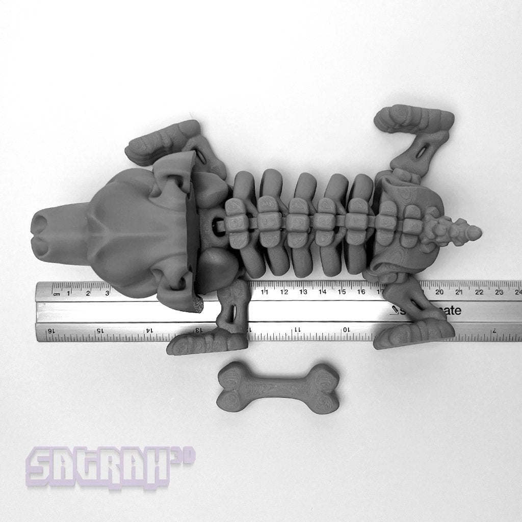 Flexi Skeleton Sausage Dog Fidget Toy - 3D Printed Dachshund